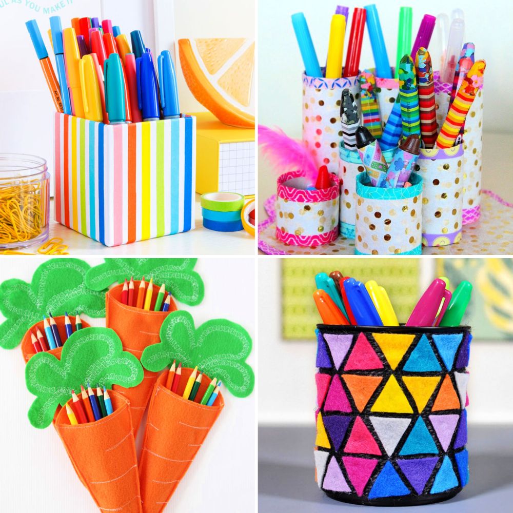 25 DIY Pencil Holder Ideas to Organize Your Desk - Blitsy