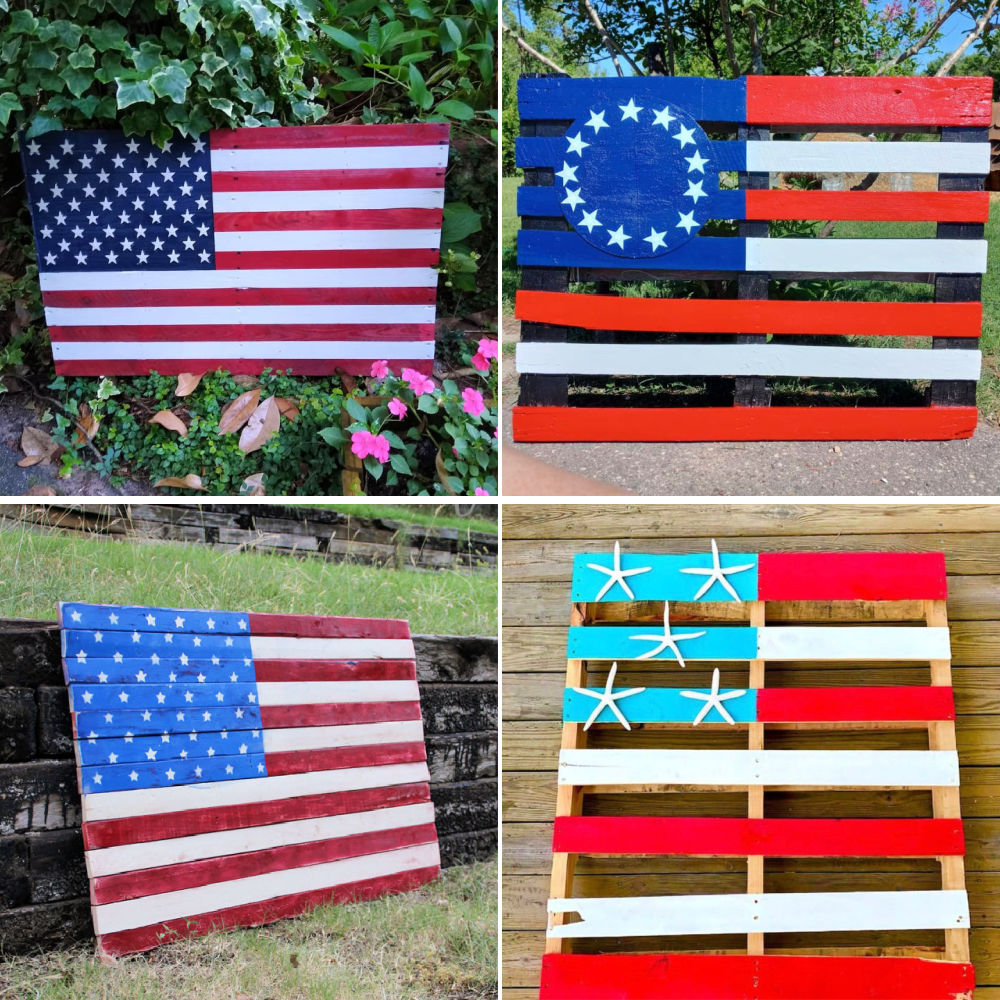 25 DIY Wood Pallet Flag Ideas - Pallet American Flag - Blitsy