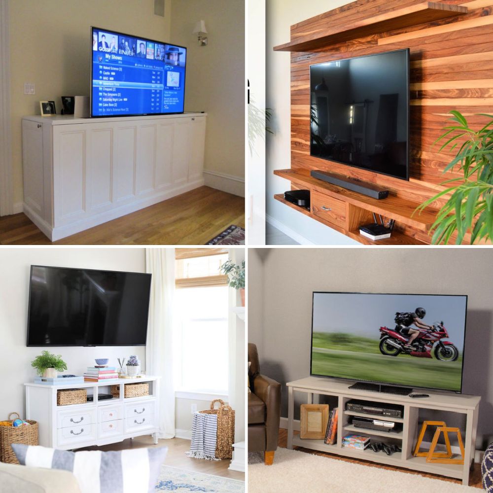 35 Free DIY TV Stand Plans Anyone Can Build - Blitsy